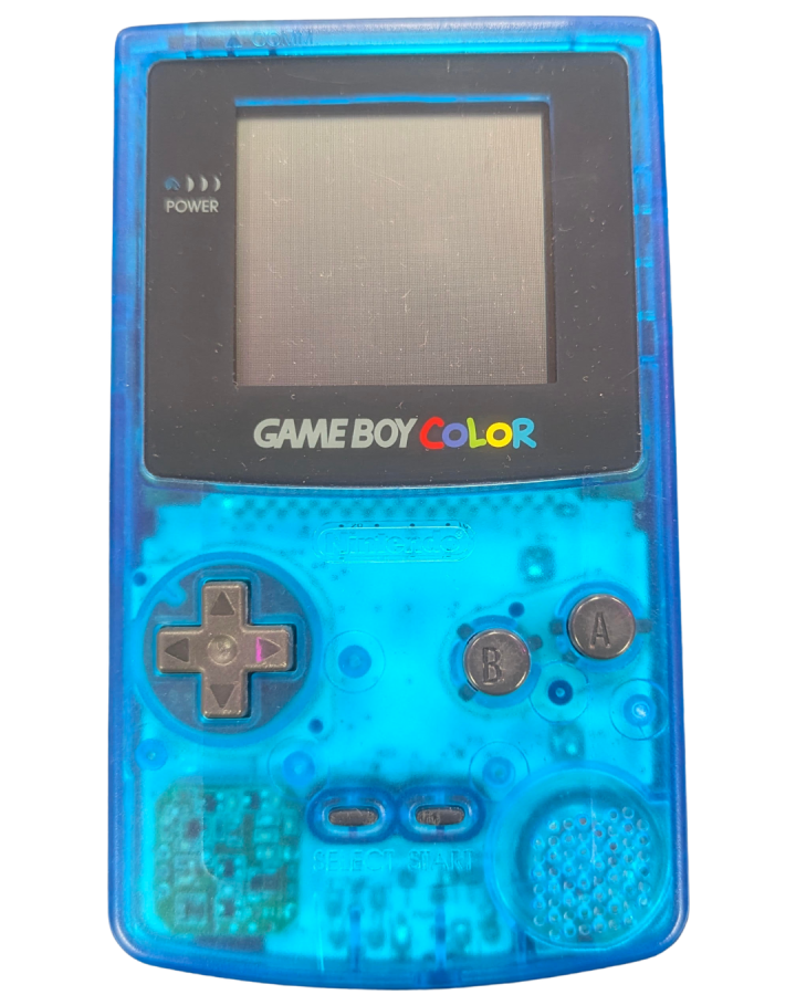 Game Boy Color (GBC) [Custom Blue Clear Shell] [Scratch & Scuff]